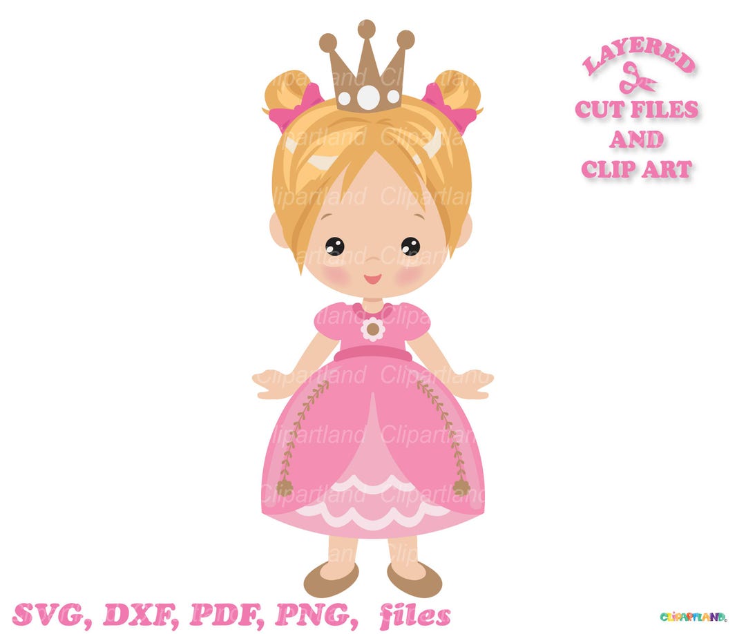 INSTANT Download. Cute Princess Girl Layered Svg Cut File and Clip Art ...