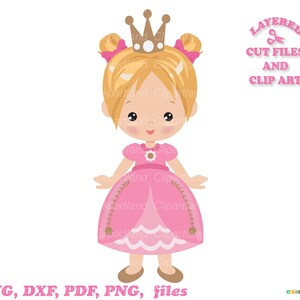 INSTANT Download. Cute Princess Girl Layered Svg Cut File and Clip Art ...