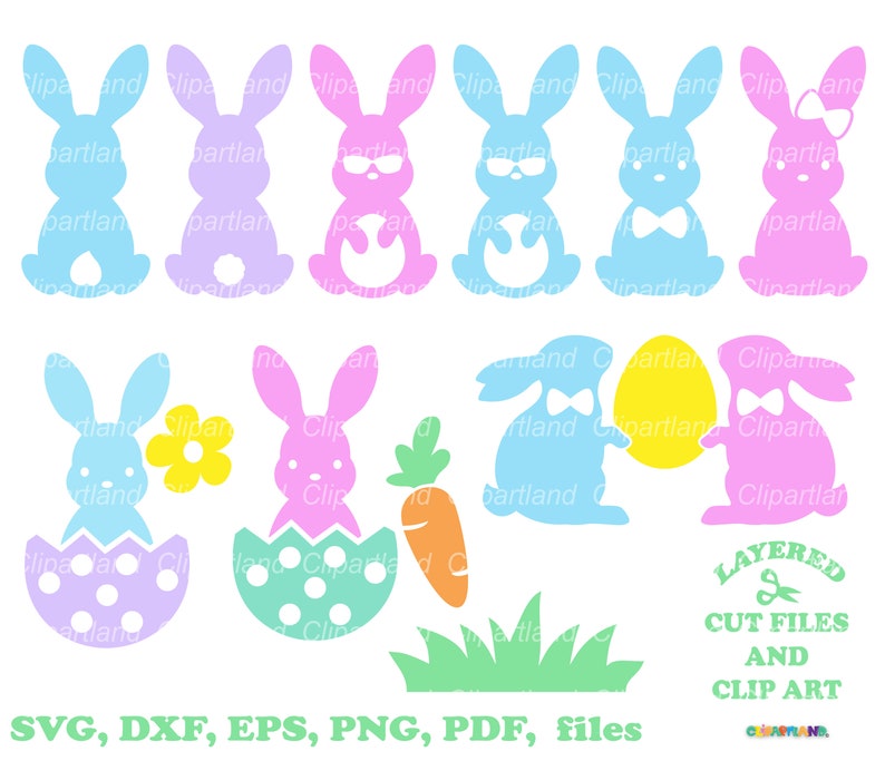 INSTANT Download. Easter Bunny Svg Cut File and Clip Art. - Etsy