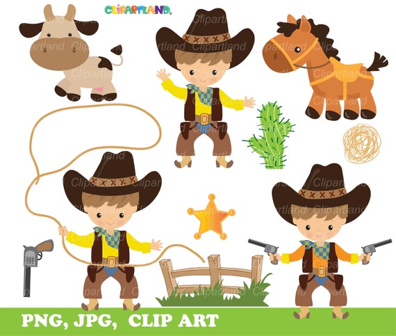 INSTANT Download. Cowboy Clip Art. Ccb_9. Personal and - Etsy