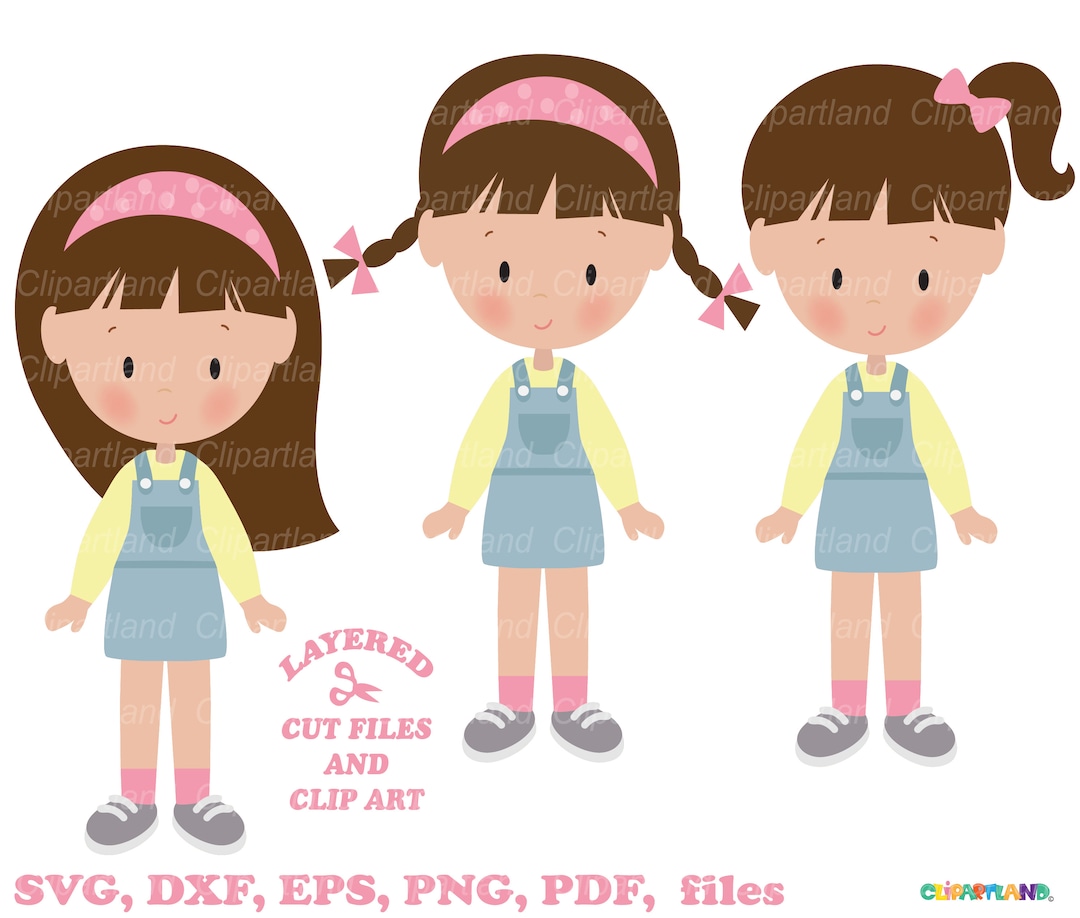 INSTANT Download. Cute Girl Cut Files and Clip Art. Personal and ...