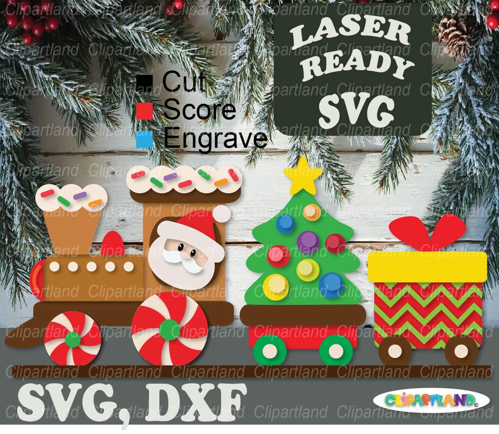 Christmas Train SVG Laser Cut File, Santa Express Shelf Sitter (digital ...
