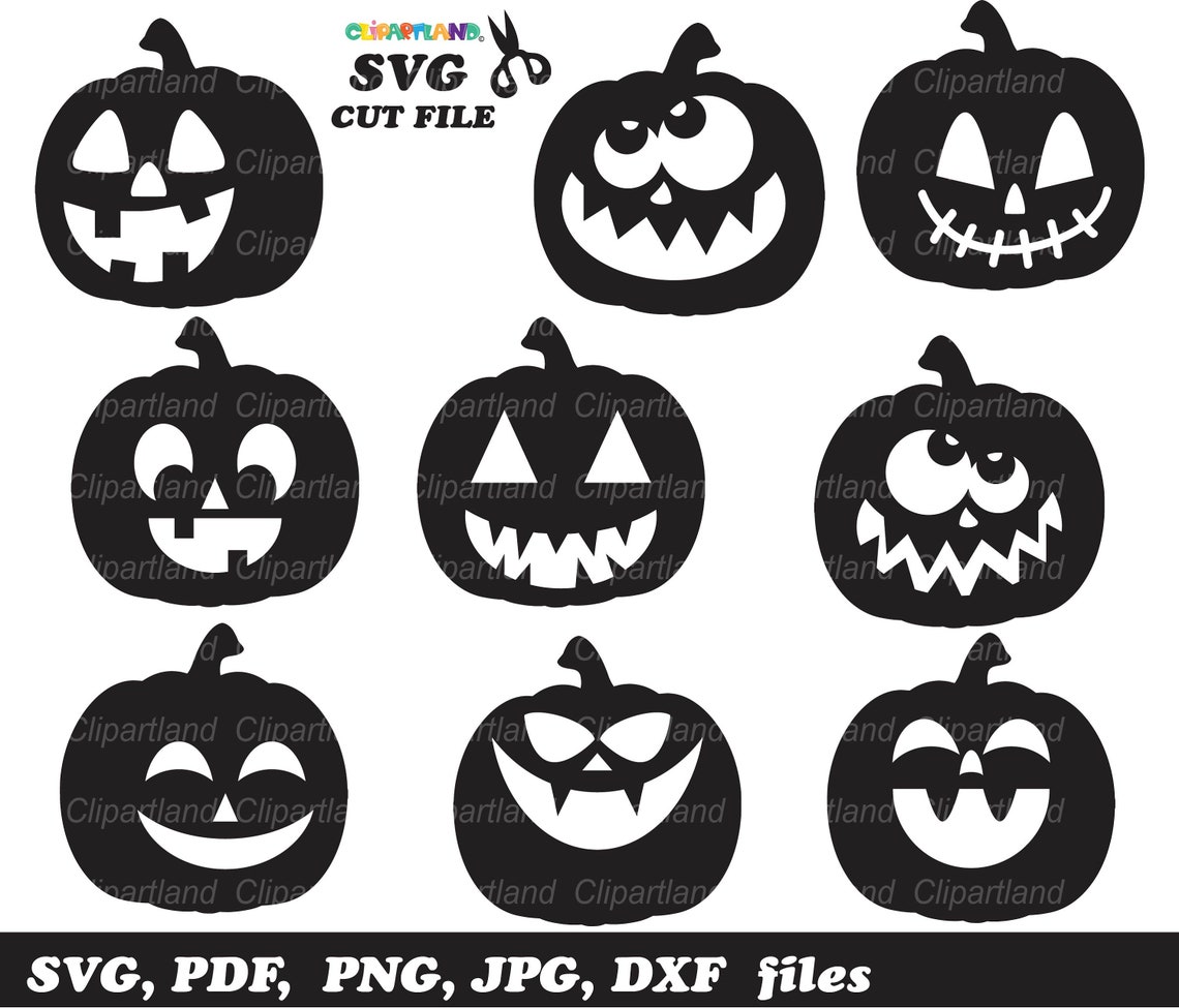 INSTANT Download. Halloween Pumpkin Face Svg Cut Files and - Etsy