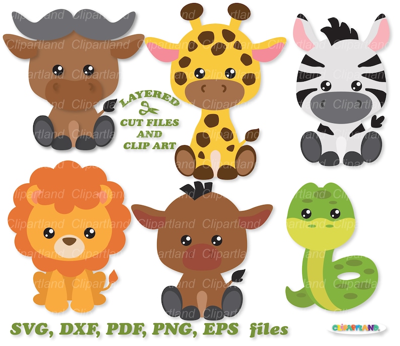 INSTANT Download. Cute Sitting Baby Animals Svg Cut File and - Etsy