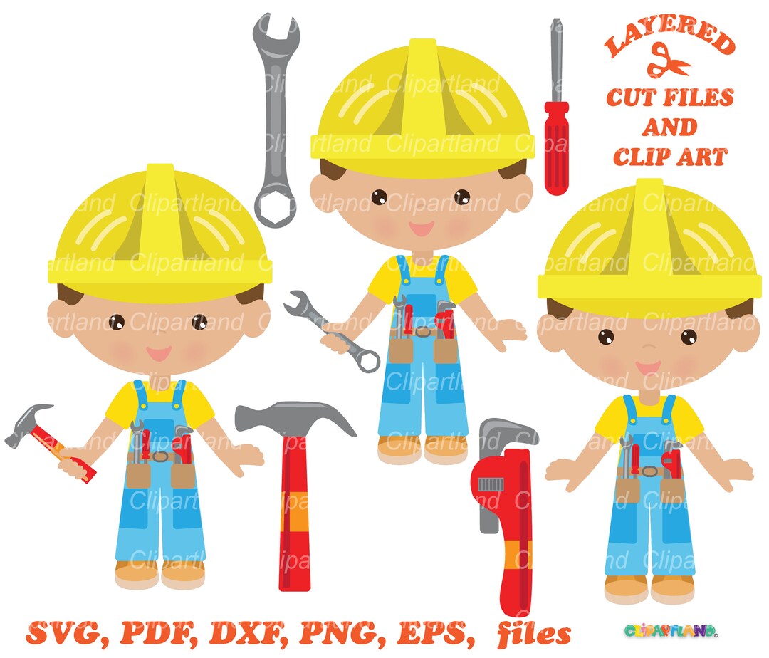 INSTANT Download. Cute Worker Svg Cut File for Cricut, Silhouette and ...