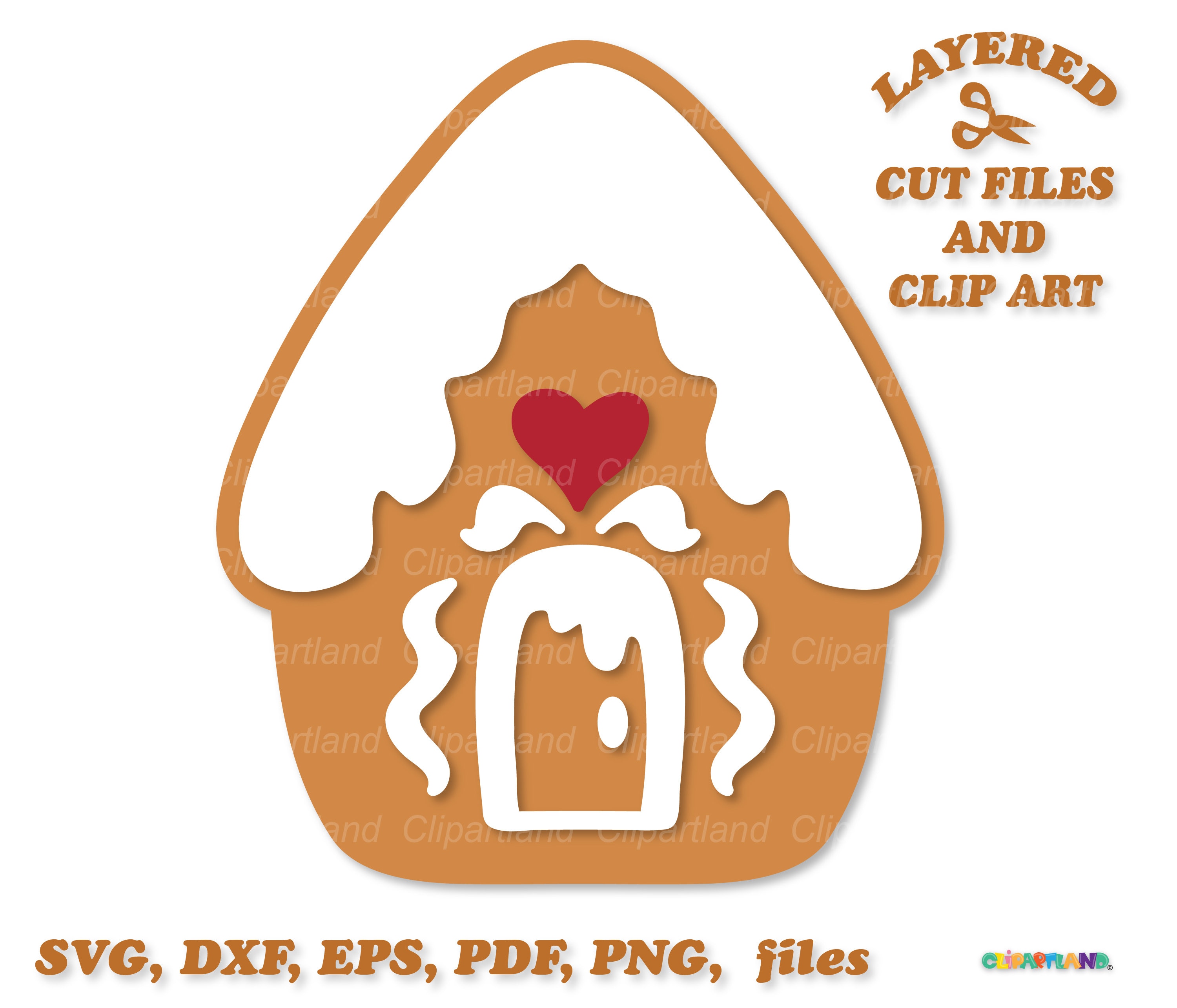 INSTANT Download. Cute Gingerbread House Cut Files and Clip Art ...