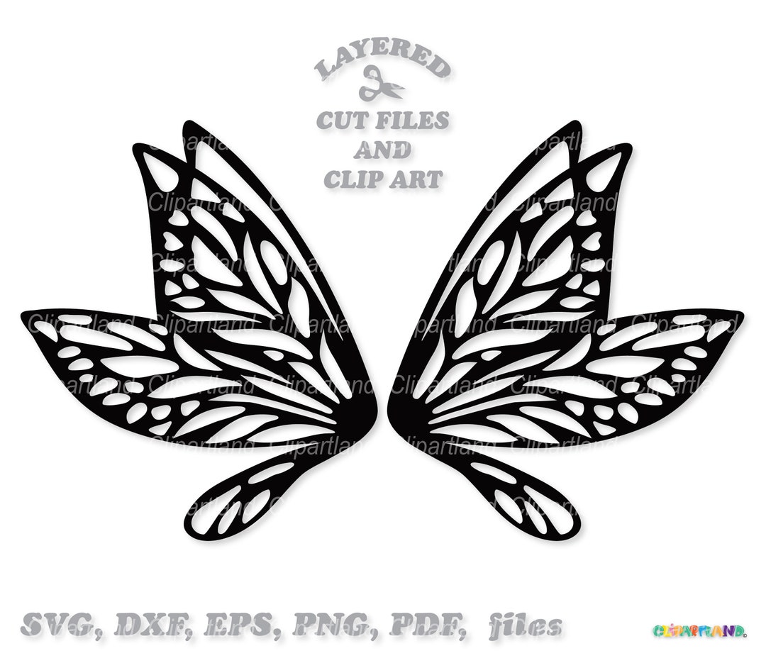 INSTANT Download. Fairy Wings Silhouette Cut Files and Clip Art ...
