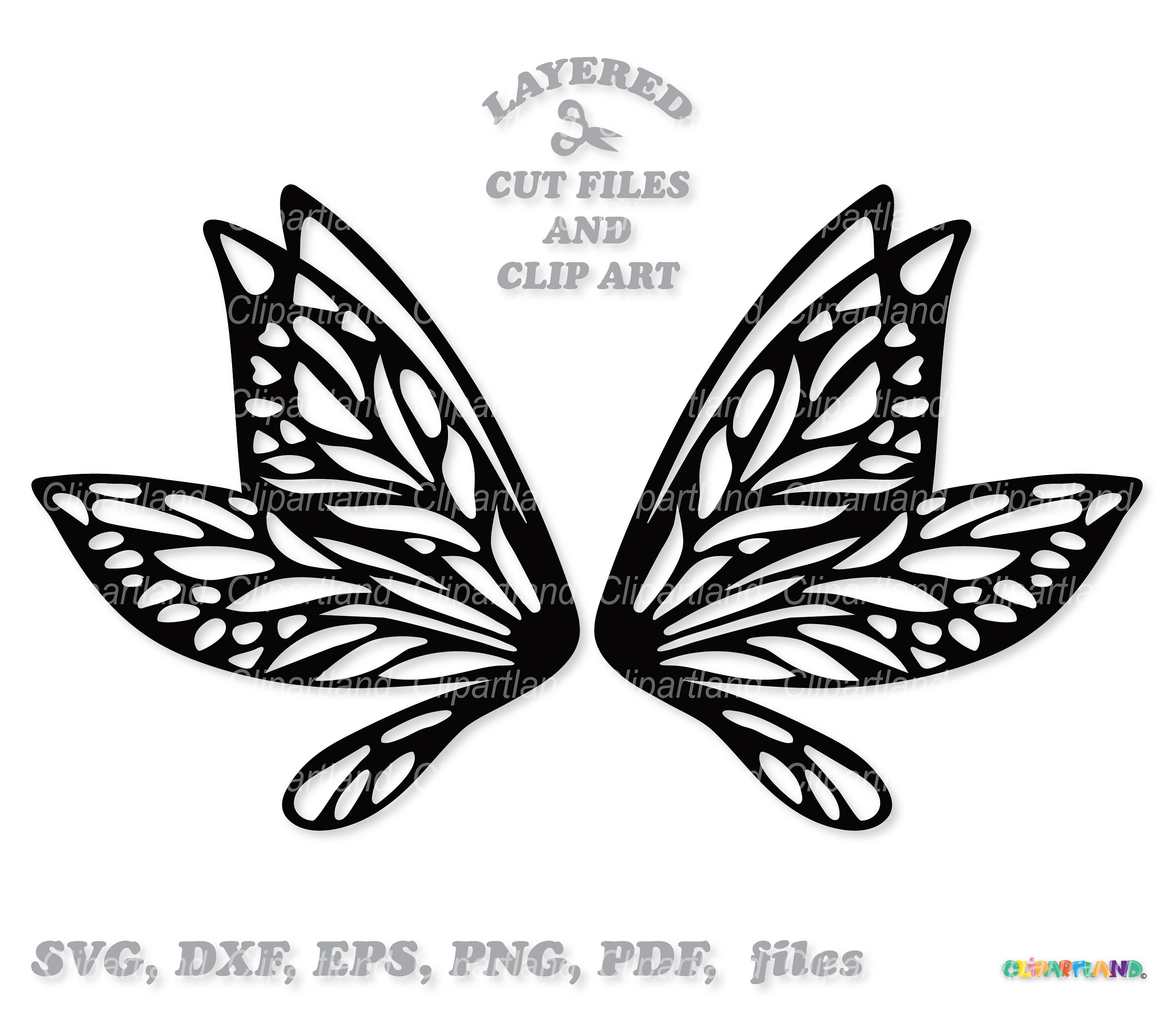 INSTANT Download. Fairy Wings Silhouette Cut Files and Clip - Etsy