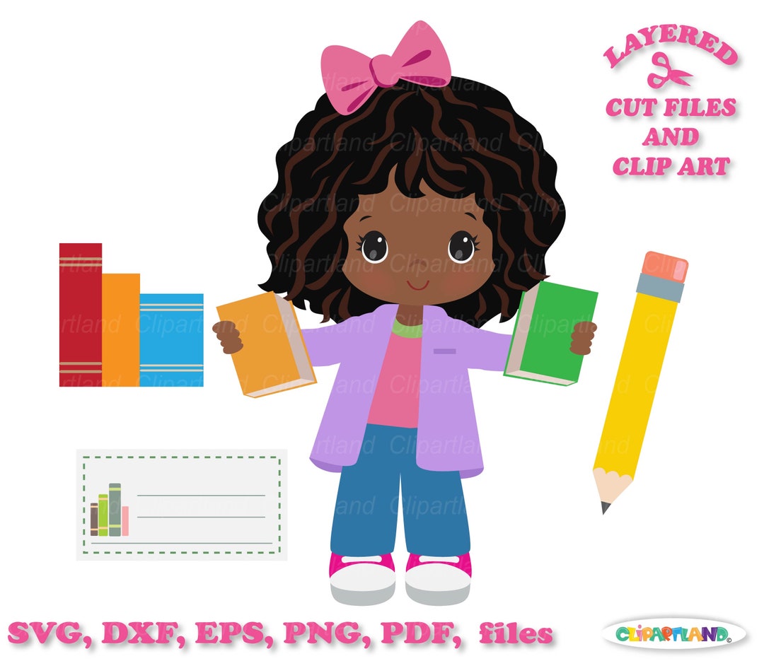 INSTANT Download. Cute Librarian Girl Cut File and Clip Art. Personal ...