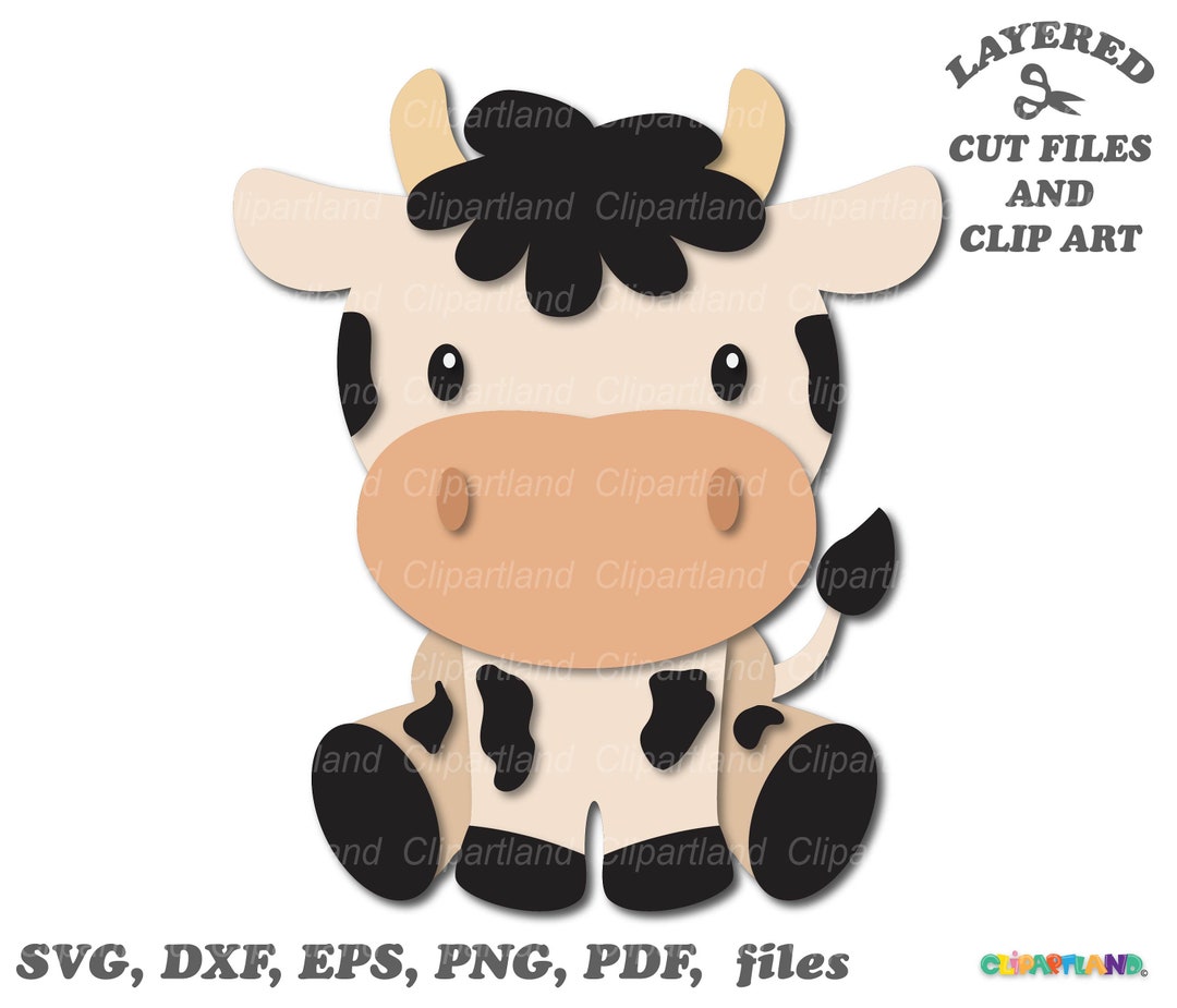 INSTANT Download. Funny Calf Layered Cut Files and Clip Art. C_1 ...