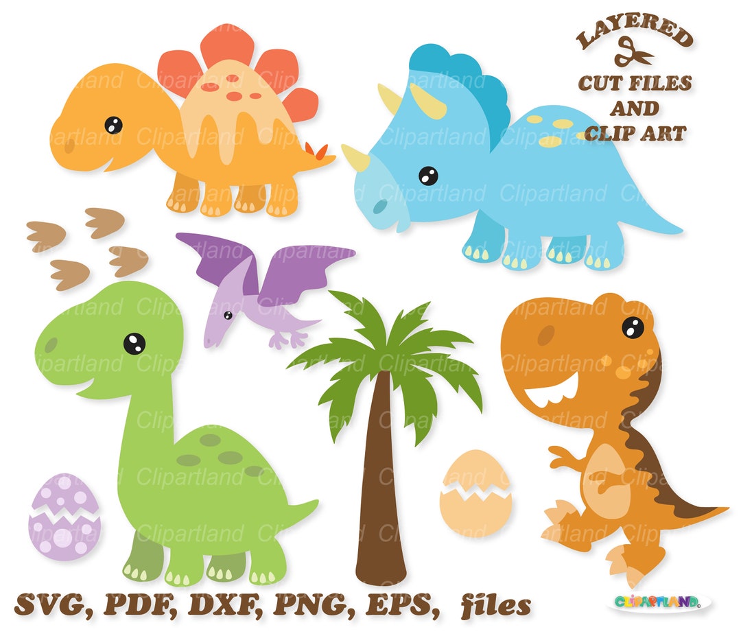 INSTANT Download. Cute Baby Dinosaur Svg Cut File. Dino Clip Art ...