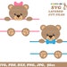 INSTANT Download. Teddy Bear Split Monogram Svg Cut File. Bsm_1 ...