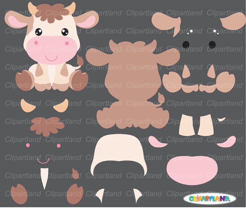 INSTANT Download. Cute Sitting Cow Svg Cut File and Clip Art. - Etsy