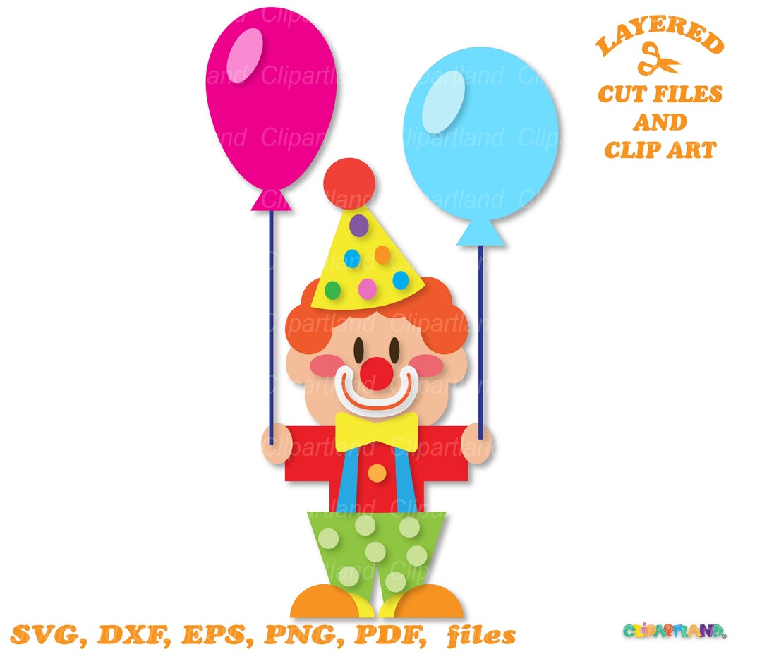 INSTANT Download. Cute Retro Circus Clown Svg Cut File and Clip Art. C ...