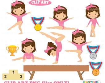 Gymnastics Clipart Vector Gymnast Cute Girl Sport Kid - Etsy