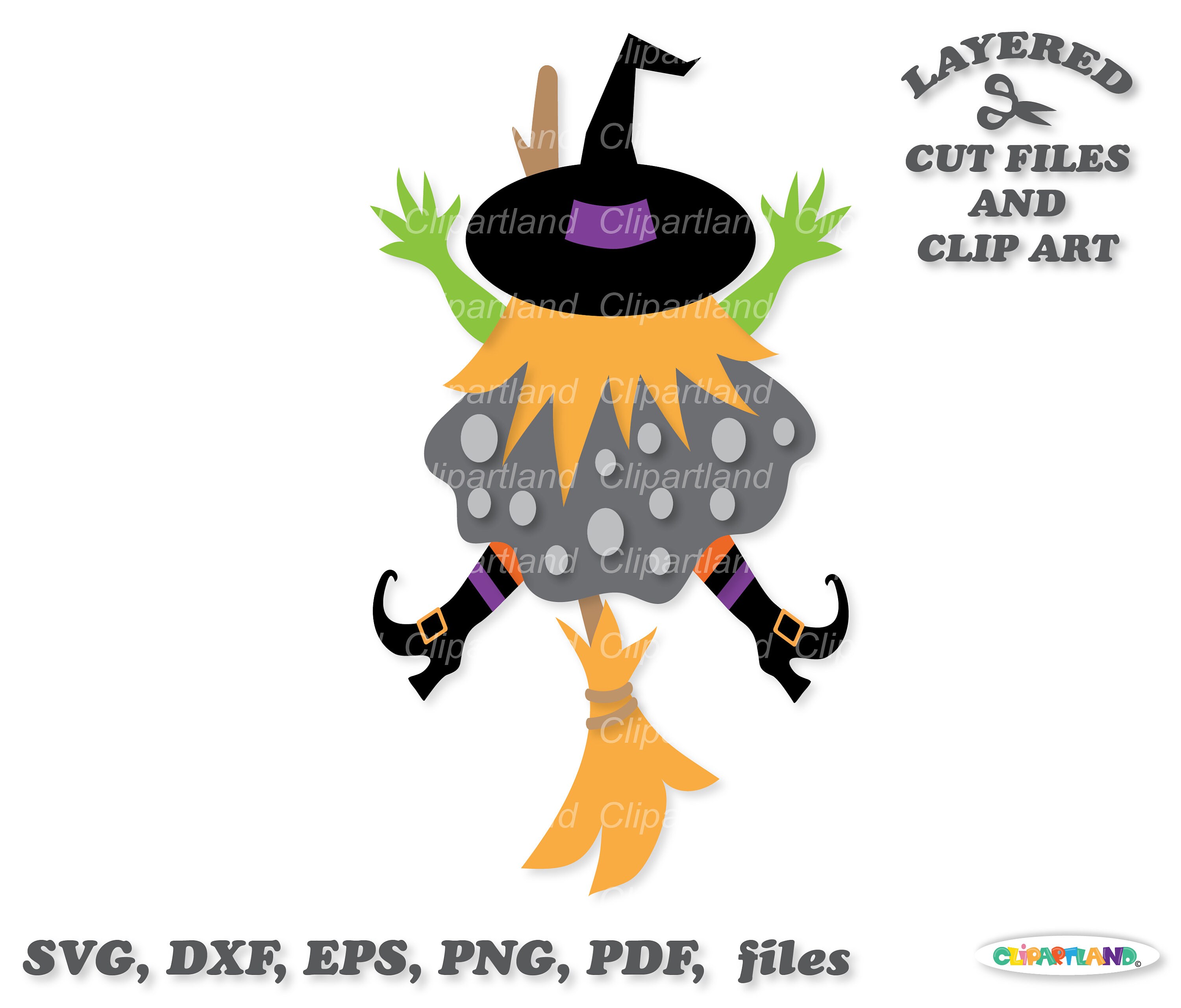Witch On Broom Clip Art