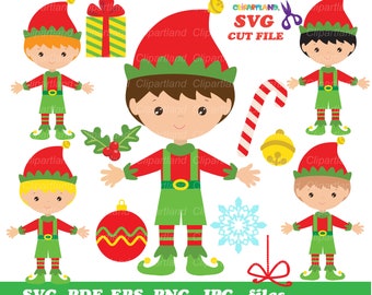 Christmas Elves Clip Art | Etsy