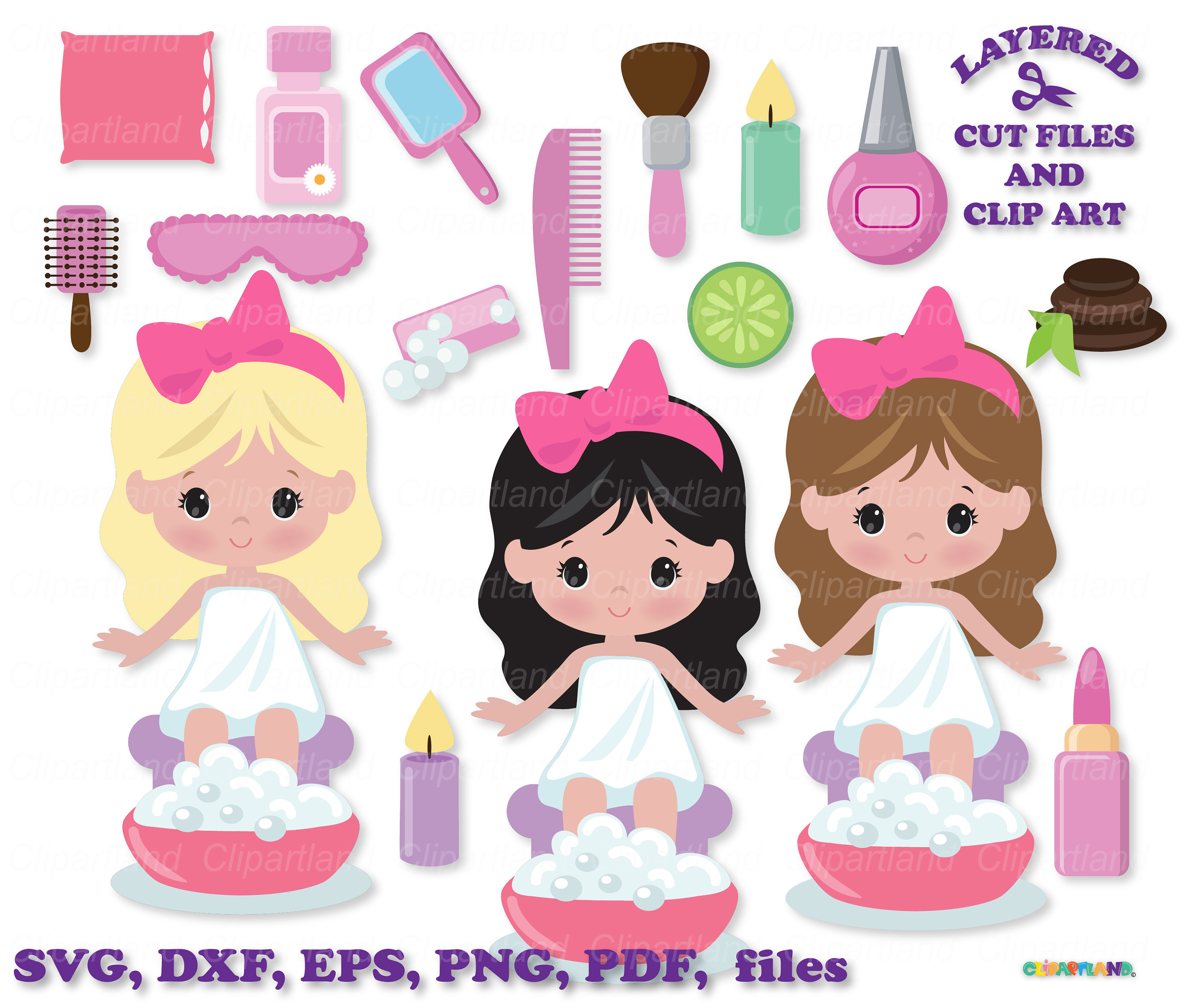 Spa Girl Clipart SVG Cut Files (digital Download) - Etsy Australia