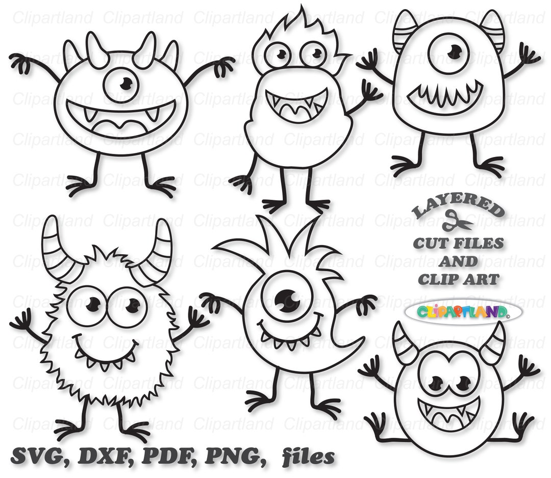 INSTANT Download. Cute Stick Figure Monster Svg Cut File and Clip Art ...