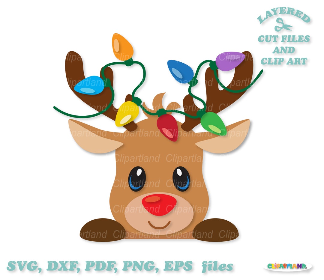 INSTANT Download. Cute Christmas Peeking Reindeer Svg Cut Files and ...
