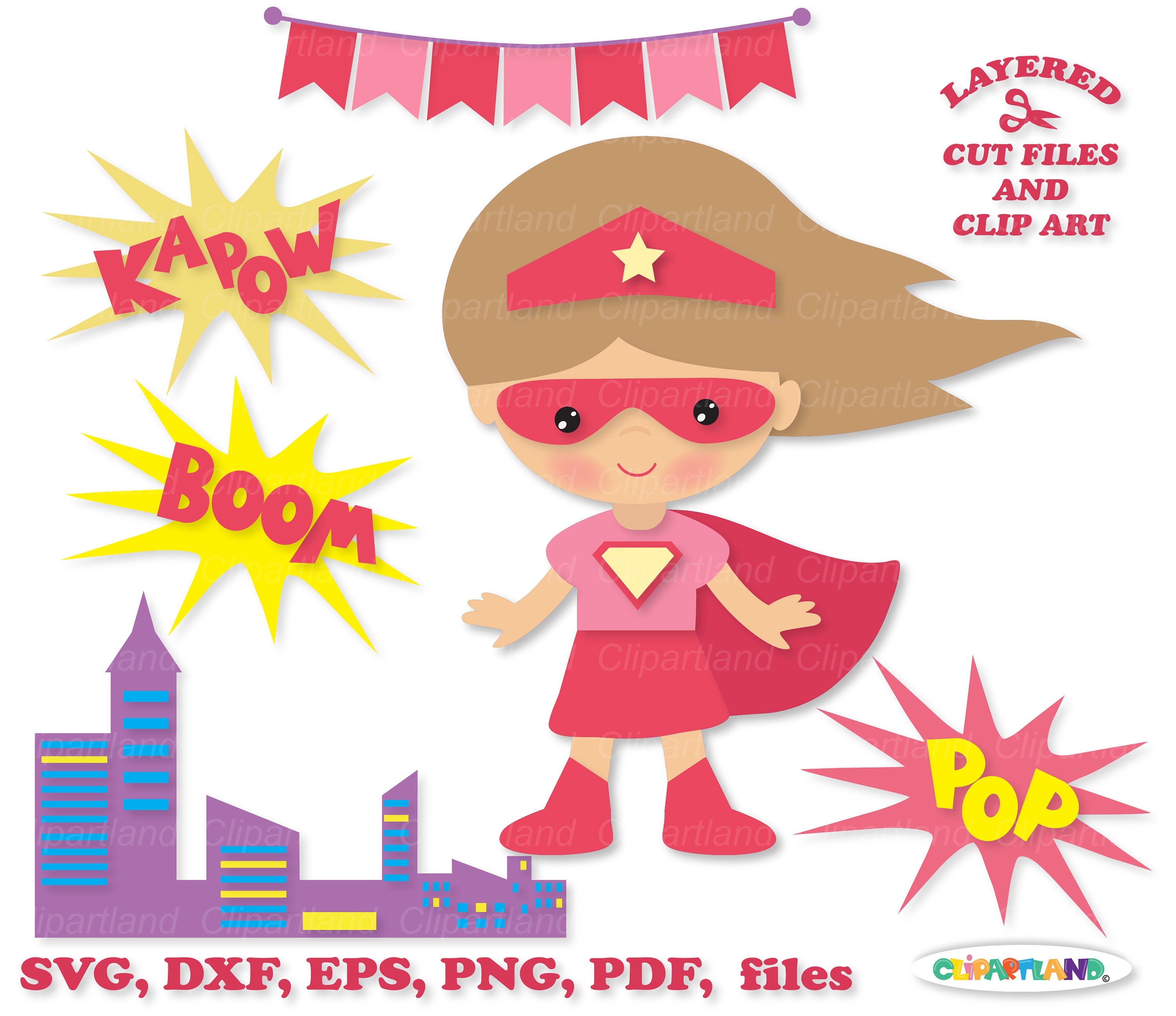 INSTANT Download. Superhero Girl Svg Cut File and Clip Art. - Etsy