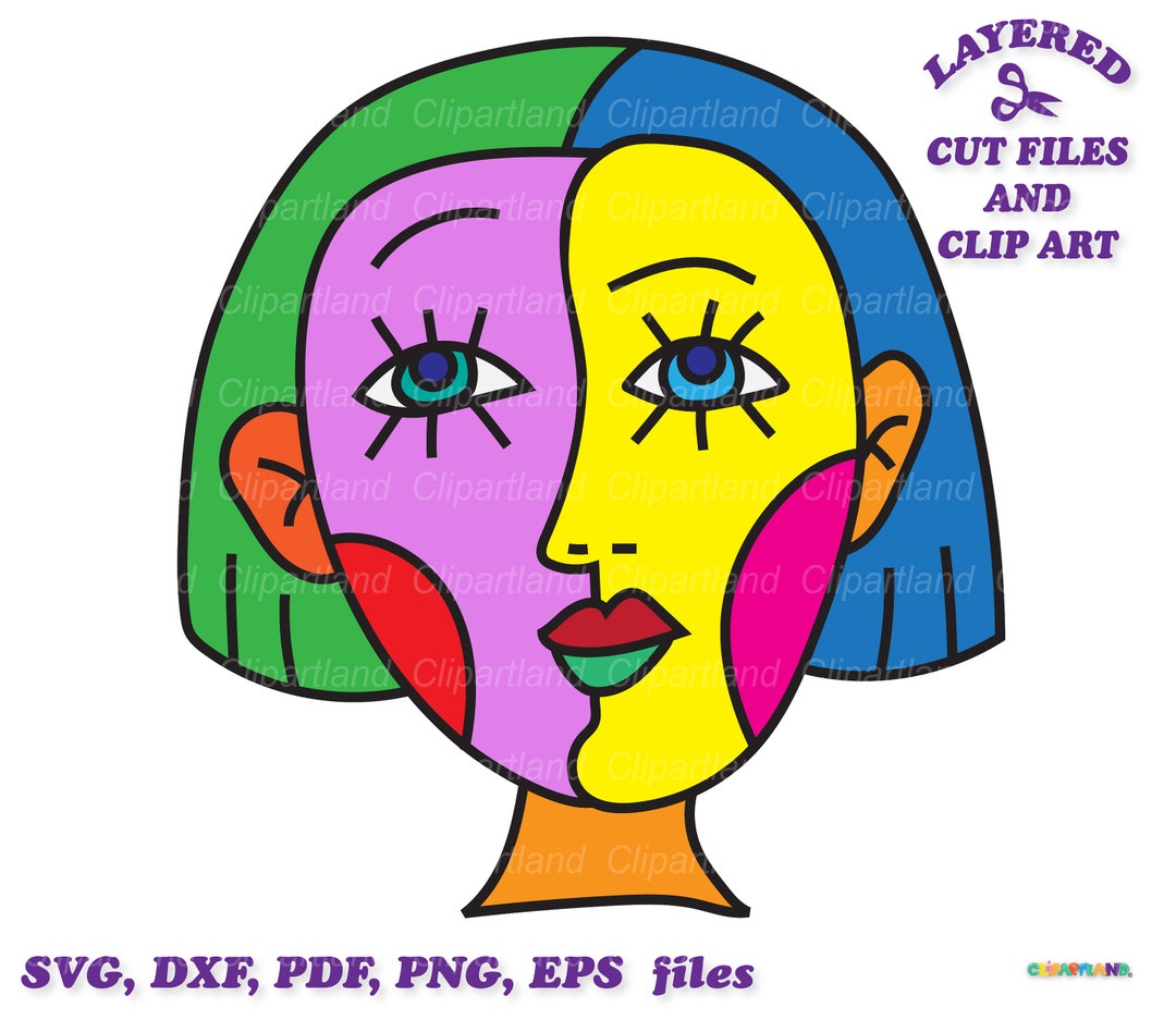 INSTANT Download. Cubism Face Cut Files and Clip Art. Commercial ...