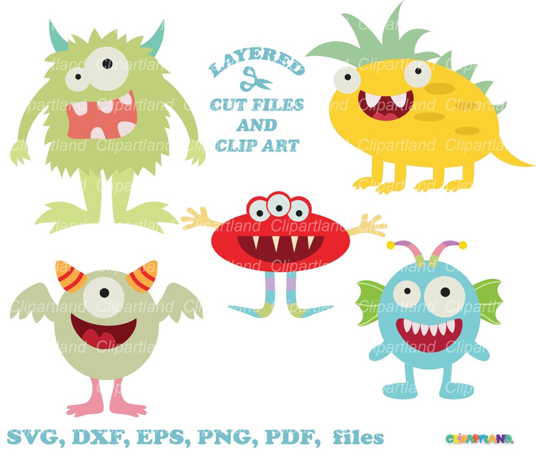 INSTANT Download. Funny Monsters Svg Cut Files. Monster Clip Art ...