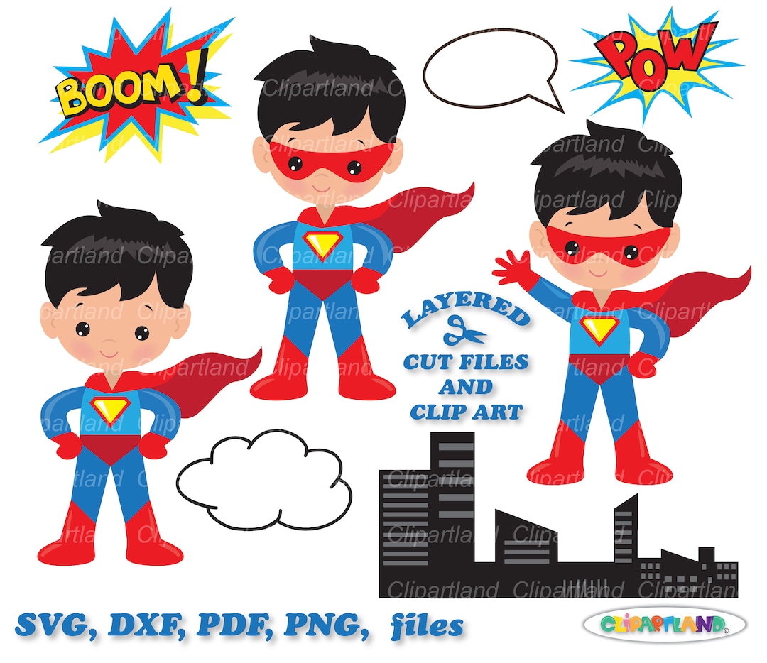 INSTANT Download. Cute Superhero Boy Svg Cut File and Clip Art ...