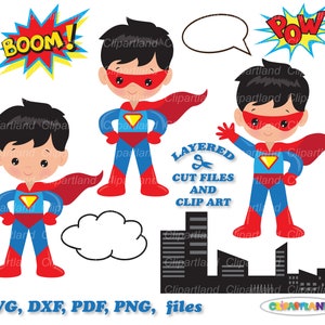 INSTANT Download. Cute Superhero Boy Svg Cut File and Clip Art ...