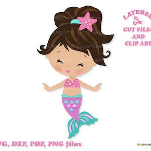 INSTANT Download. Cute Girl Mermaid Svg Cut File and Clip Art. M_55. - Etsy