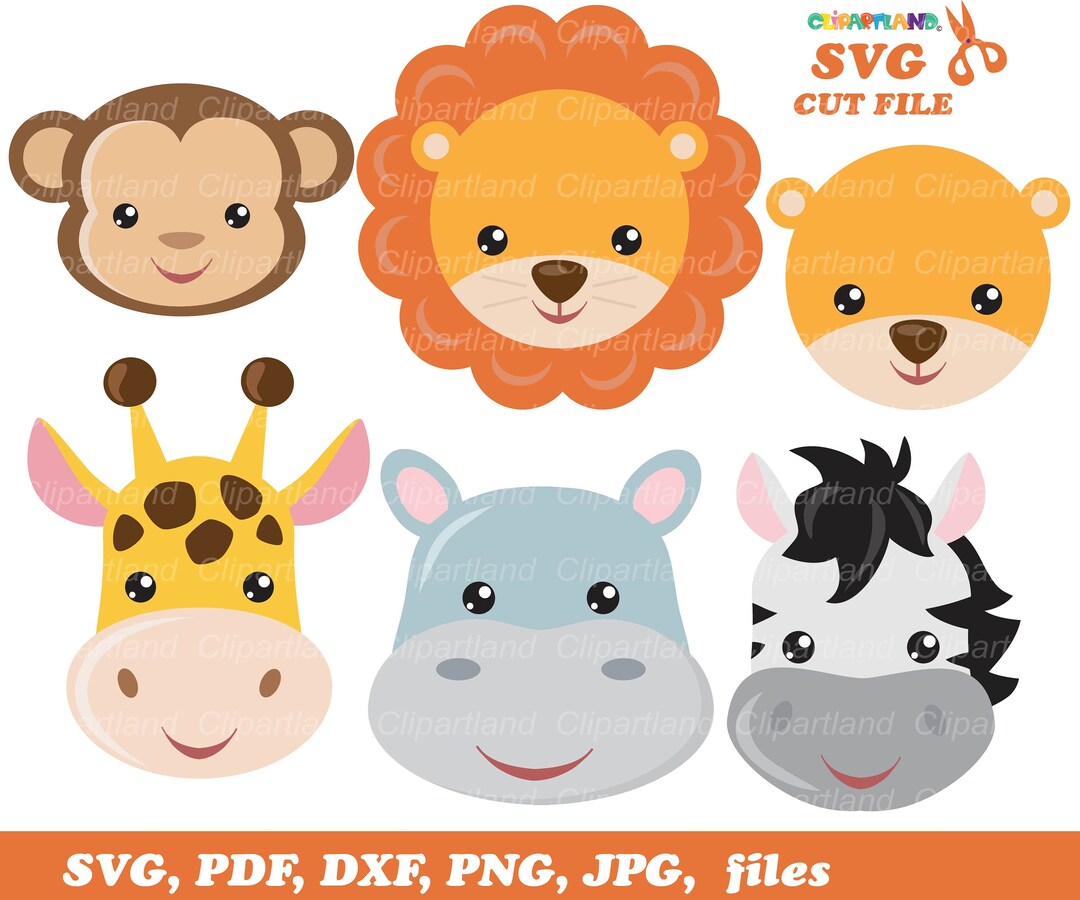 INSTANT Download. Jungle Animal Face Cut Files. Svg Cut Files. - Etsy UK