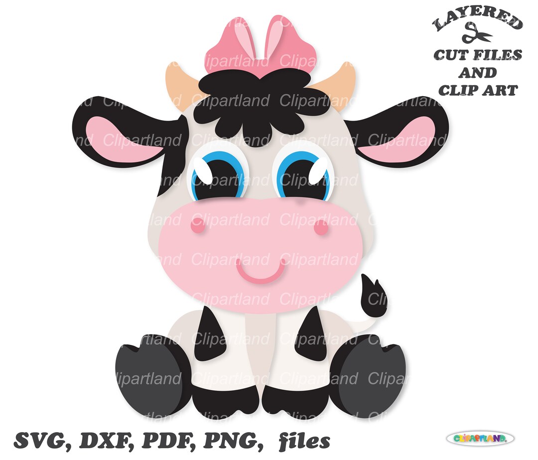 INSTANT Download. Cute Sitting Cow Svg Cut Files and Clip Art. Personal ...