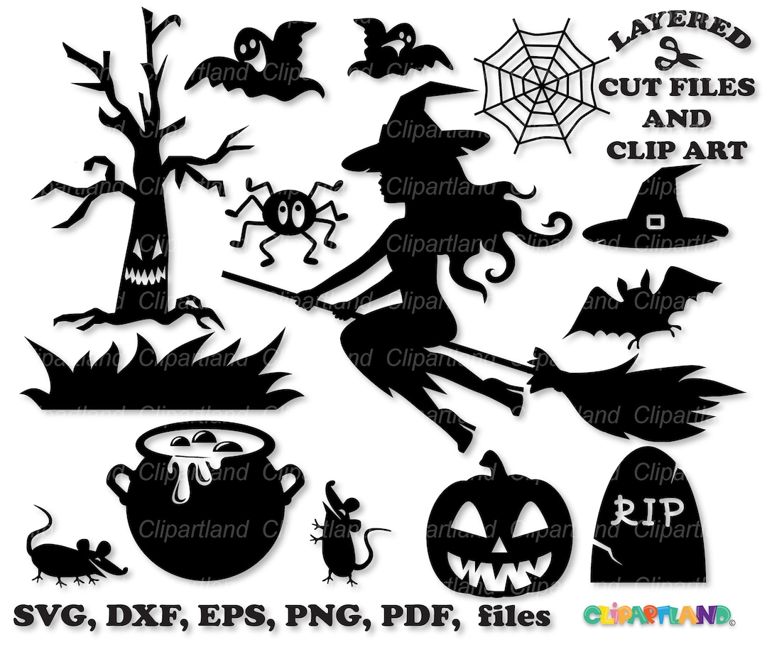 INSTANT Download. Cute Halloween Decoration Set Svg Cut File and Clip ...