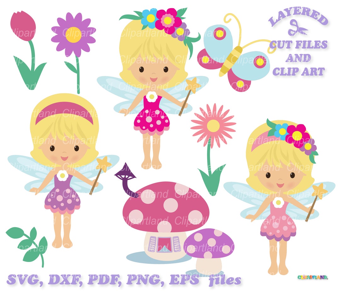 INSTANT Download. Cute Little Garden Fairy Girl Cut File and Clip Art ...