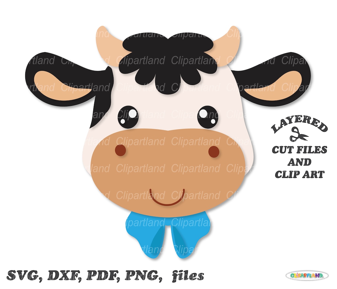 NSTANT Download. Cute Cartoon Cow Face Svg Cut File and Clip Art ...