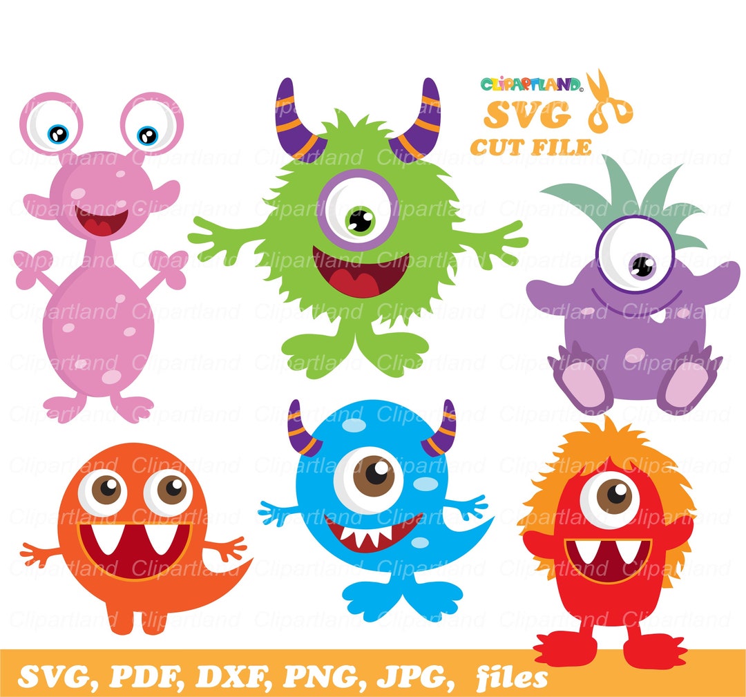 INSTANT Download. Cute Monster Svg Cut File and Clip Art. - Etsy