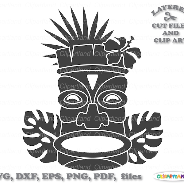 Tiki Svg Set / Tiki Head Svg/ Tribal Svg / Totem/ Tiki Mask/ Hawaiian/ Silhouette/ Clipart/ Eps ...