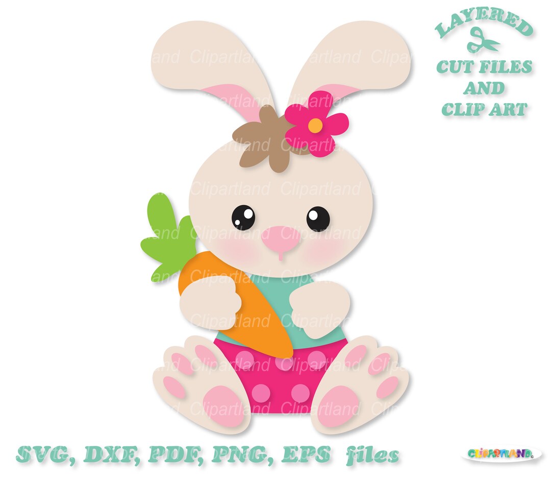 INSTANT Download. Cute Easter Bunny Girl Svg Cut Files and Clip Art ...