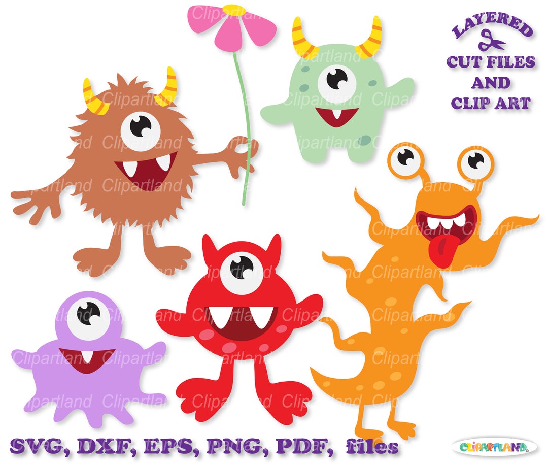 INSTANT Download. Monsters Svg and Dxf Cut Files. M_29. Personal and ...