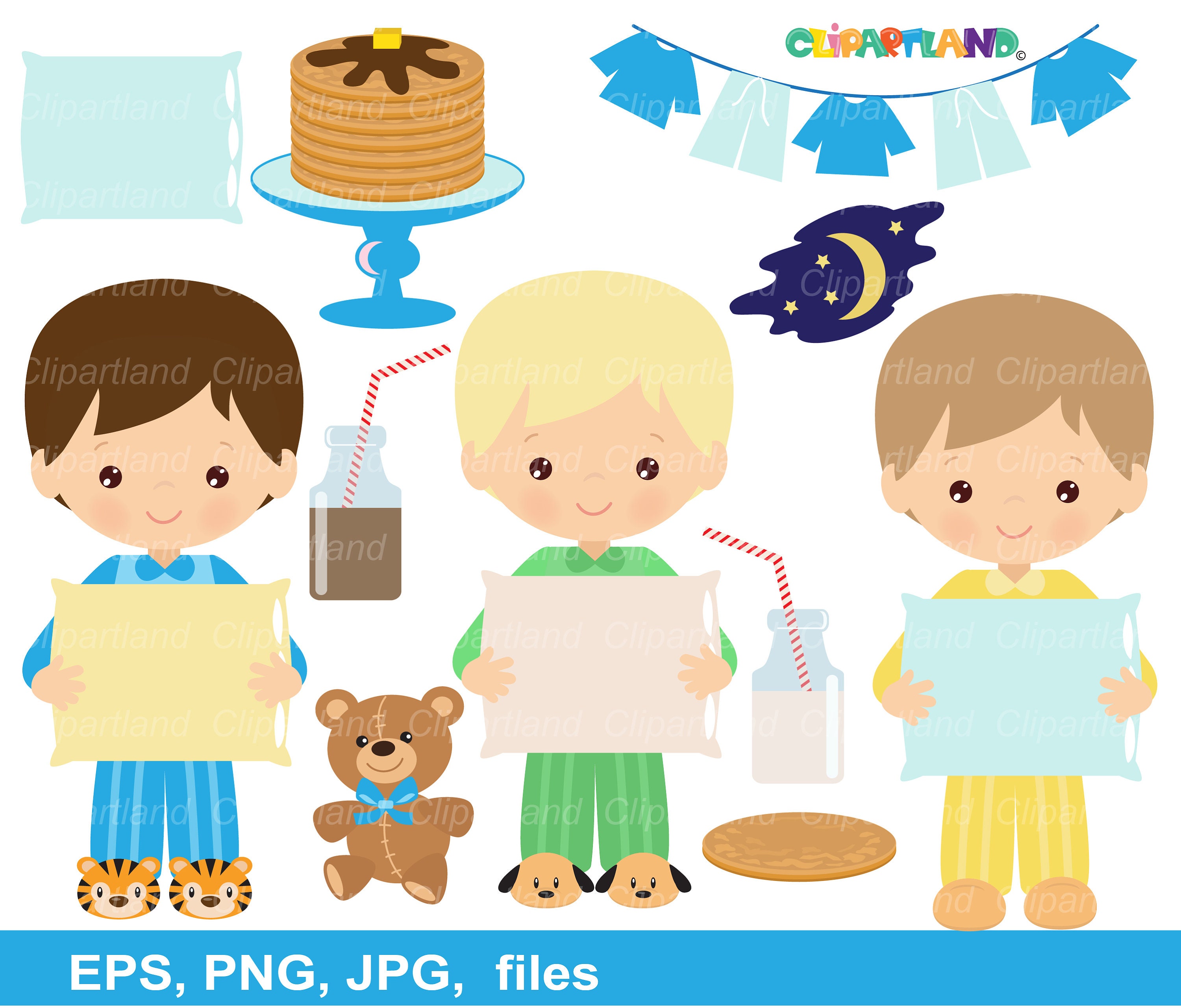 Pajama Party Cartoon Clipart