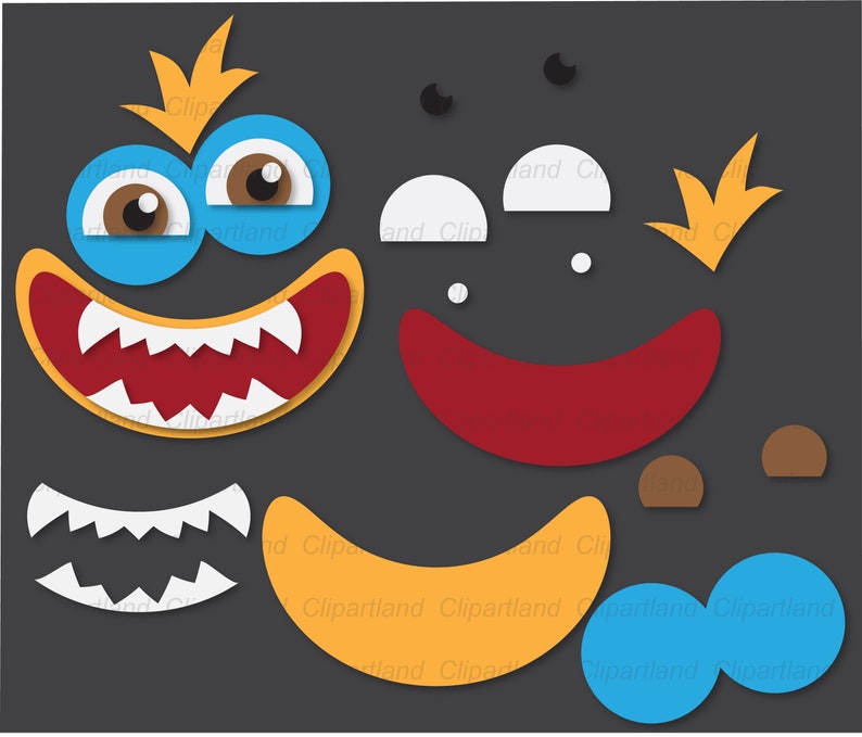 INSTANT Download. 6 Monster Smiling Face Svg Cut Files. - Etsy