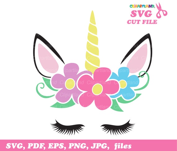 INSTANT Download.Flower unicorn face svg cut file and clip art | Etsy