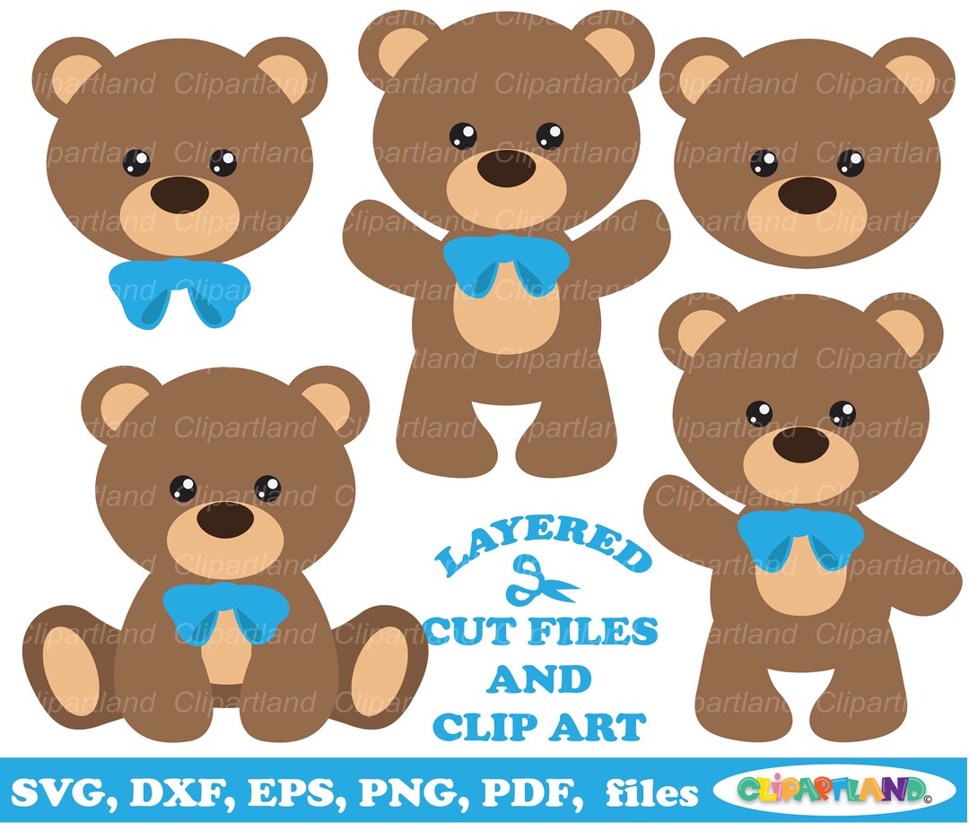 INSTANT Download. Cute Teddy Bear Boy Svg Cut Files and Clip Art. Bb_18 ...