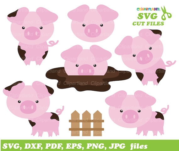 Descarga INSTANTÁNEA. Lindos cerdos svg archivos cortados. - Etsy España