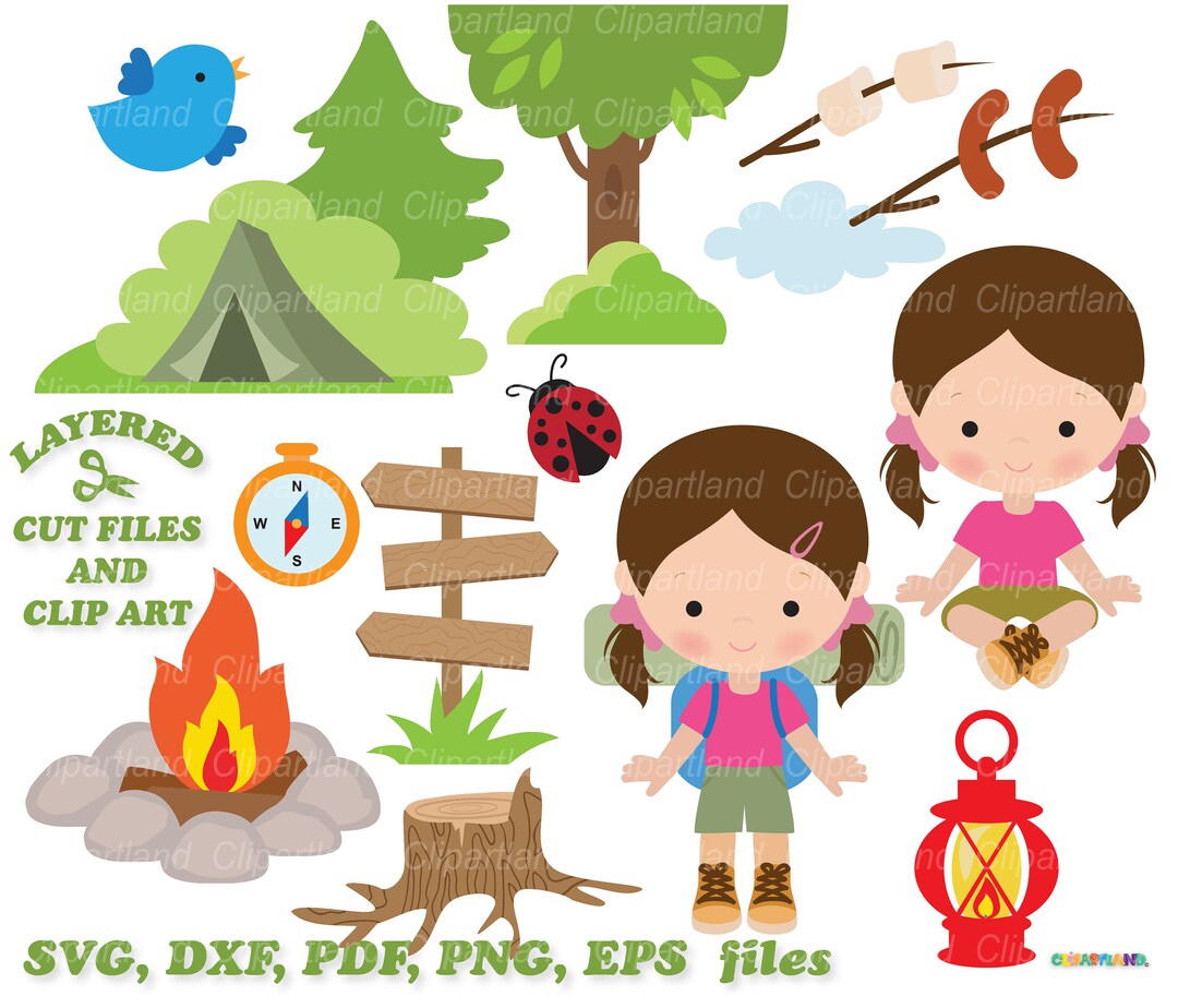 INSTANT Download. Camping Girl Svg Cut Files and Clip Art. Camp_3 ...