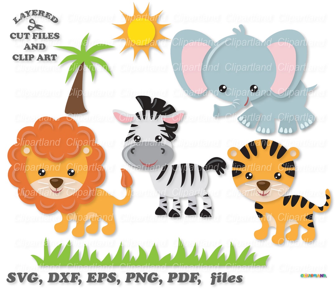 Jungle Animals SVG Cut Files, Baby Animal Clipart (digital Download) - Etsy
