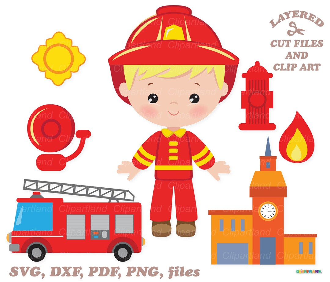 INSTANT Download. Firefighter Svg Cut Files. Fireman Cut Files ...