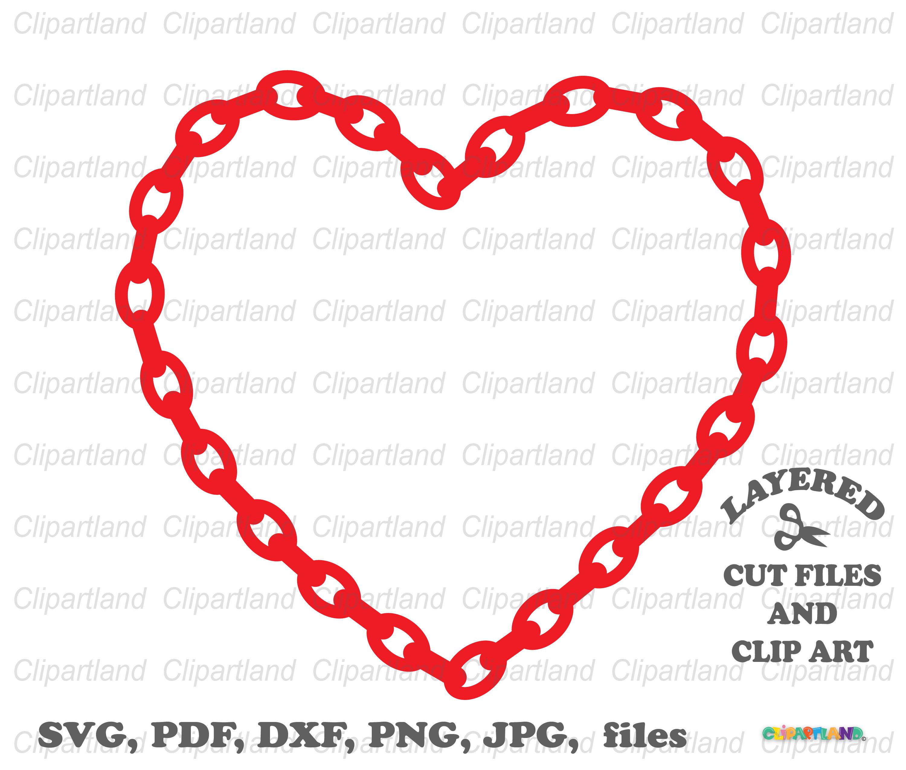 INSTANT Download. Valentine Chain Heart Frame Svg. Personal and ...
