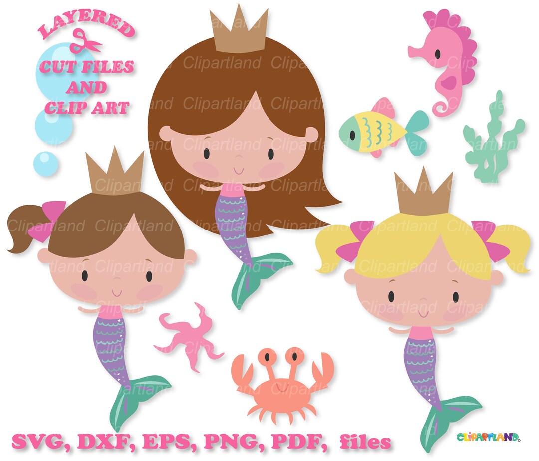 INSTANT Download. Sea Princess. Cute Mermaid Girl Svg Cut Files. Egg ...