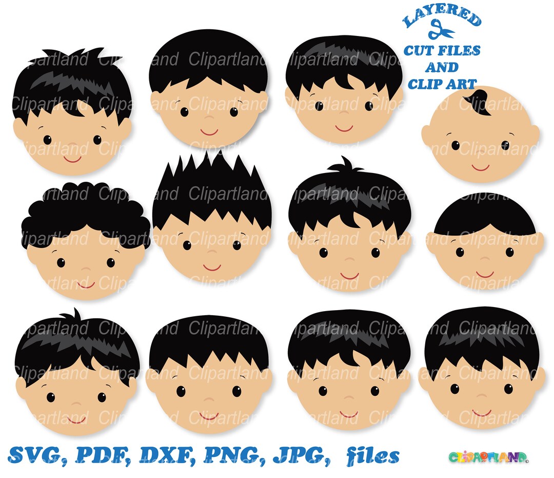 INSTANT Download. Boy Face Svg Cut Files and Clip Art. Bf_1. Personal ...